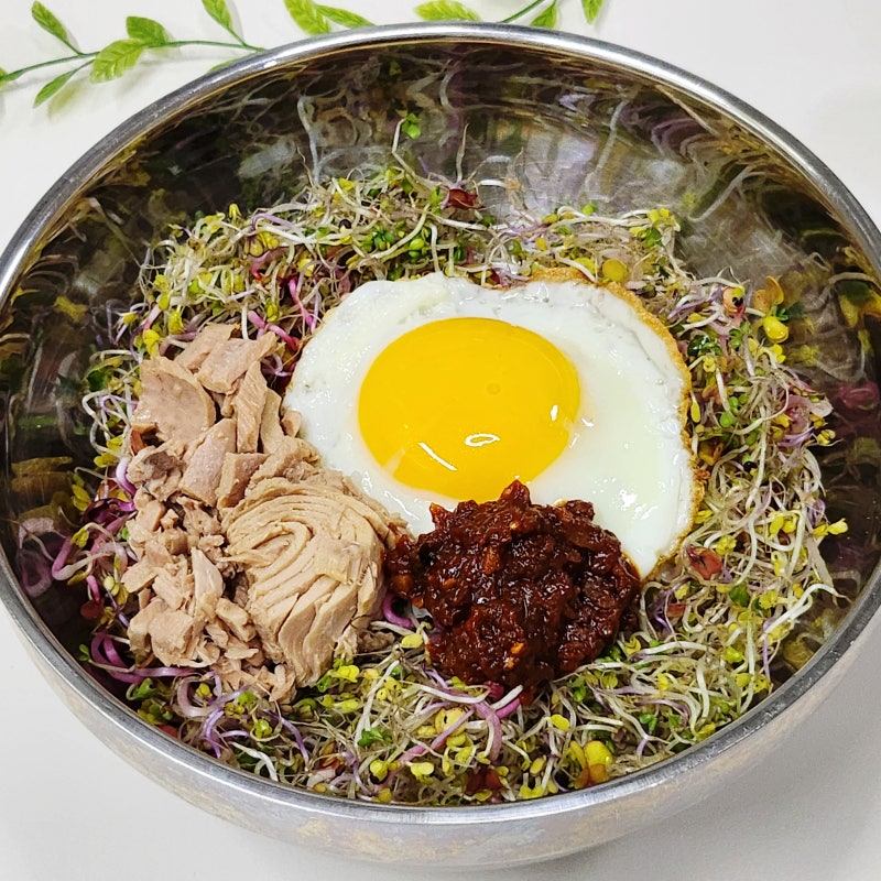 새싹비빔밥 만드는 법 고추장 참치 비빔밥 양념 소스 요리 재료 네이버 블로그