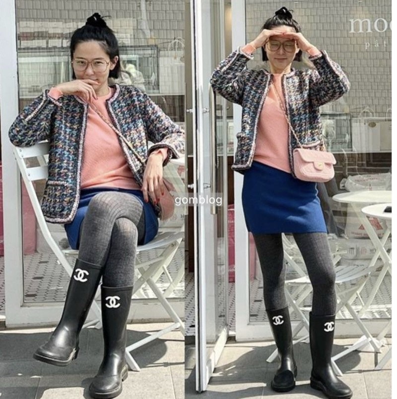 비오는날 연예인패션 필수템 샤넬 헌터 셀린느 레인부츠 가격은 네이버 블로그