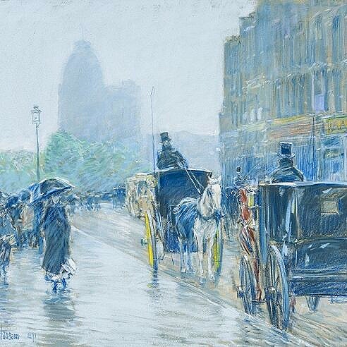 비오는날 Rainy Day:프레드릭 차일드 해섬(Frederick Childe Hassam)_미국 인상파 화가의 다양한 작품 ...