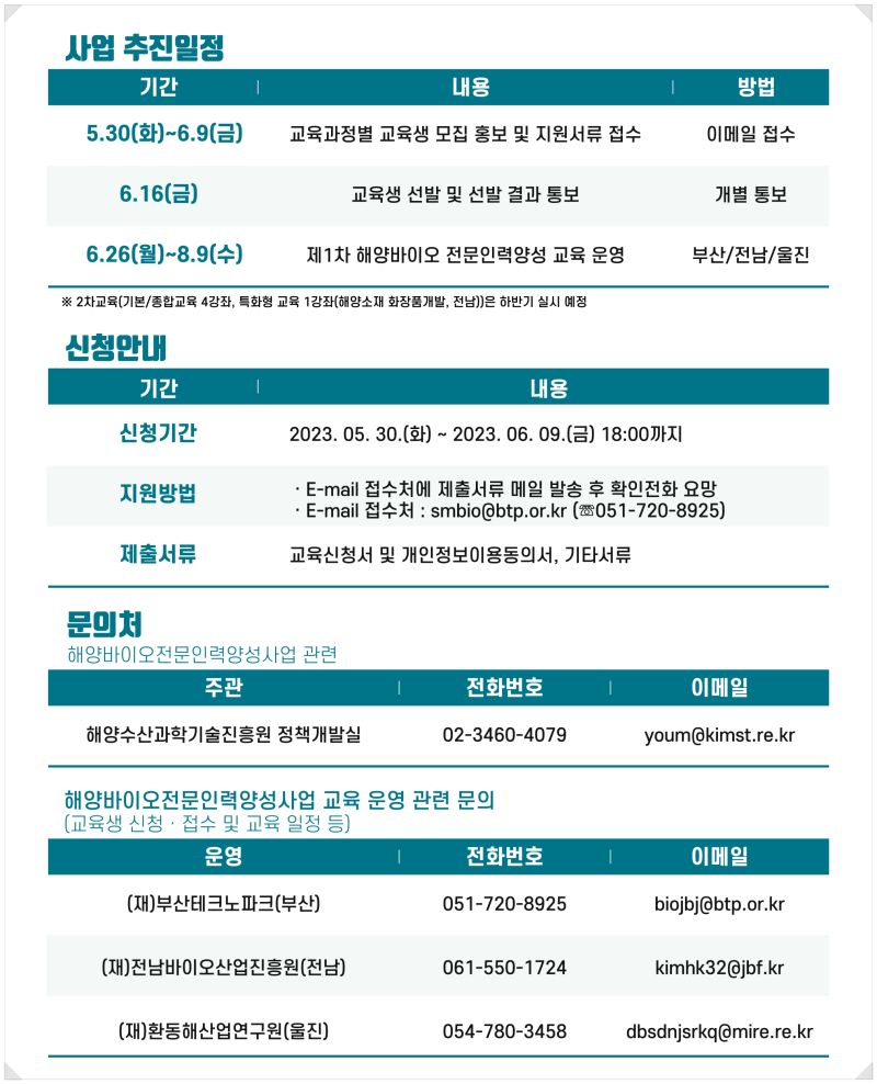 해양바이오 전문인력 양성사업 - 1차 교육생 모집 : 네이버 블로그