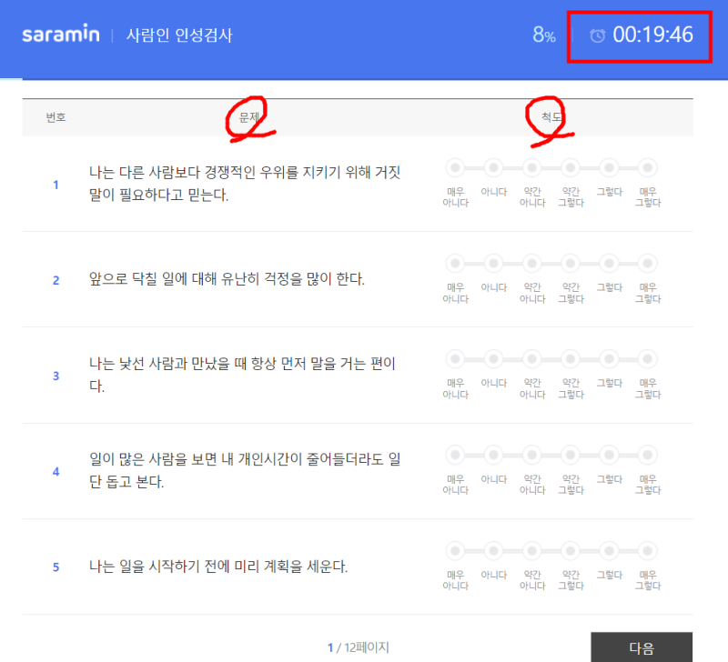 사람인 인적성검사 하는법 및 인성검사 탈락되는 이유 살펴보기 네이버 블로그