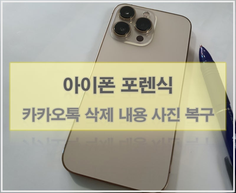 아이폰 포렌식 나간 카톡방 복구 방법카카오톡 증거 내용 복원 네이버 블로그