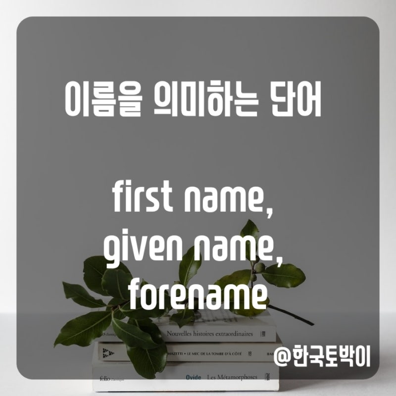 영문이름 표기법 (surname, first/given/last name 뜻) : 네이버 블로그