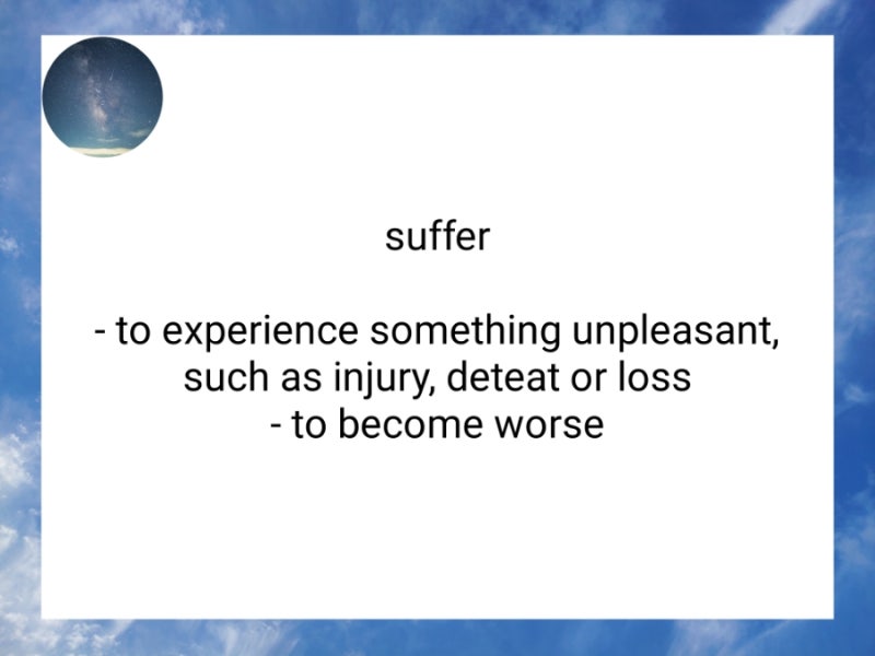 suffer from / suffer 표현 정리 : 네이버 블로그