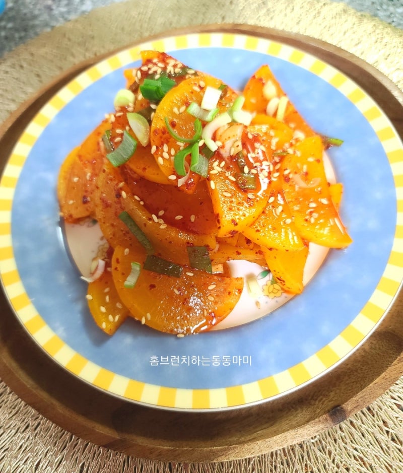 쫄깃 치자 단무지무침 만드는법 꼬들 슬라이스 반달 단무지 무침 요리 만들기 네이버 블로그