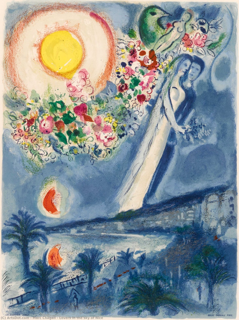 마르크 샤갈(Marc Chagall)의 산책, 작품 해석:행복한 상상을 그린 화가 : 네이버 블로그