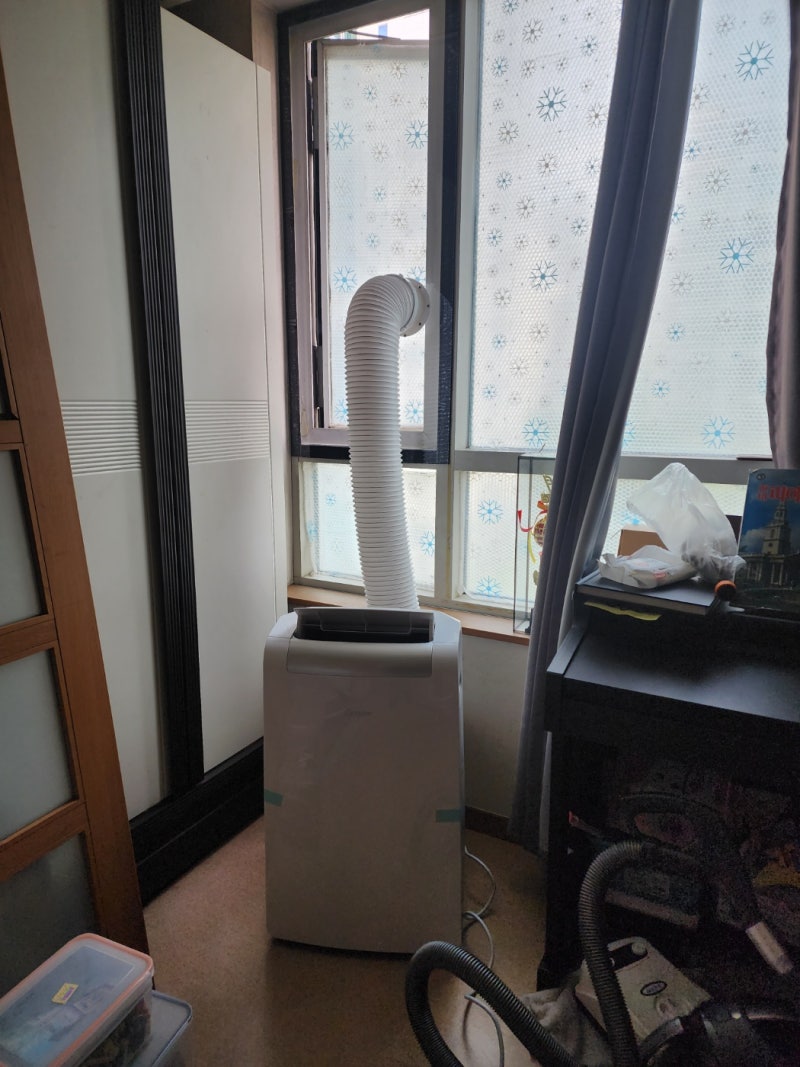 캐리어 이동식 에어컨 오피스텔 프로젝트 긴 창문 설치 네이버 블로그
