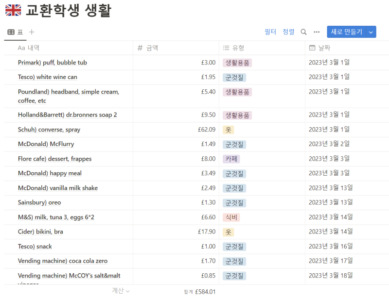 영국 교환학생 비용 생활비 기숙사비 유럽 9개국 여행 경비 경비관리 팁 네이버 블로그