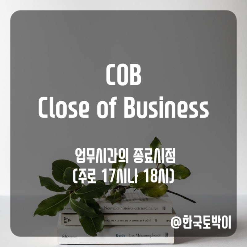 자주 쓰는 비즈니스 용어 - FYI, EOD, COB, TBD 뜻 : 네이버 블로그