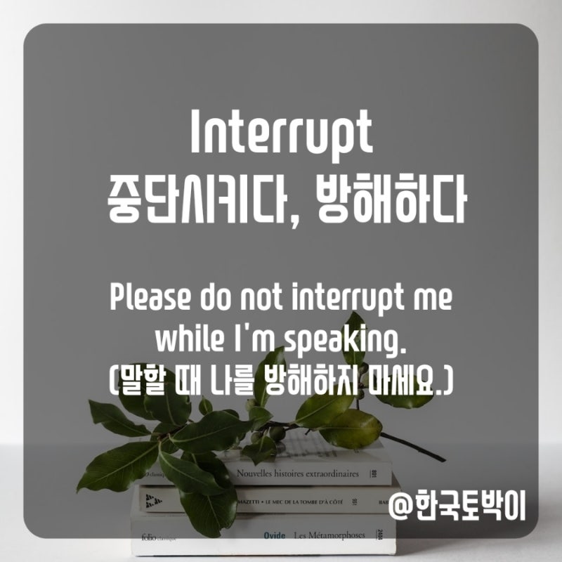 방해하지마! 방해하다 영어로 (Interrupt/Disturb/Disrupt) : 네이버 블로그