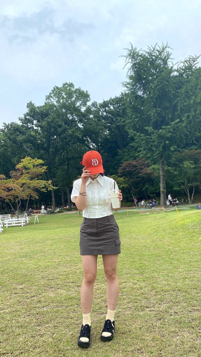 여름 깊은 남자 여자 대두 소두 힙한 야구 모자 단다룸 주황색 볼캡 추천 코디 네이버 블로그