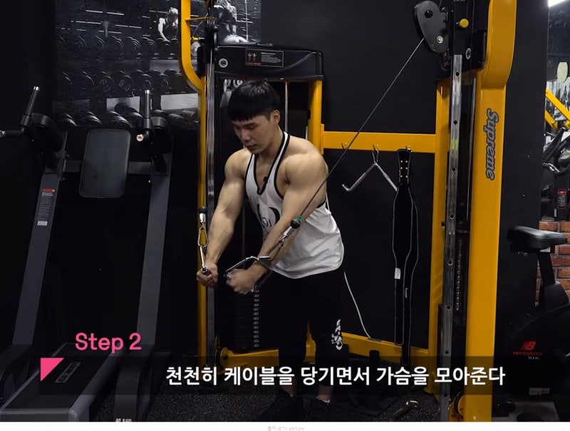 헬스 가슴운동 루틴 헬스장 플라이 운동 기구 케이블 크로스오버 덤벨플라이 남자 여자 아래가슴운동 가슴처짐 가슴모으는 가슴근육
