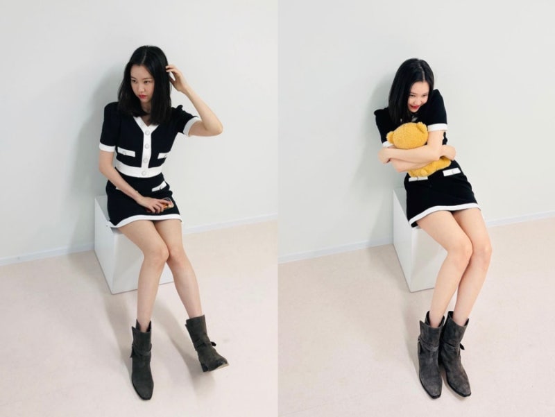 투피스 연예인 패션 김예원 신예은 여름 여자 셋업 이바나헬싱키 크롭 트위드 세트 제이청 나시 플리츠 스커트 디자이너 브랜드