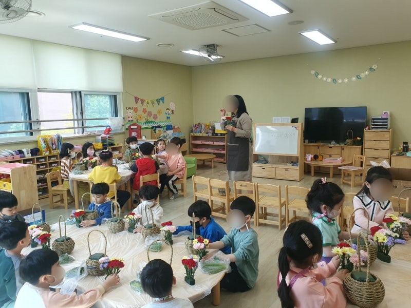 의미 있는 날에 진행하는 인천유치원 카네이션 꽃바구니 어버이날 원예체험 인천유치원 네이버 블로그