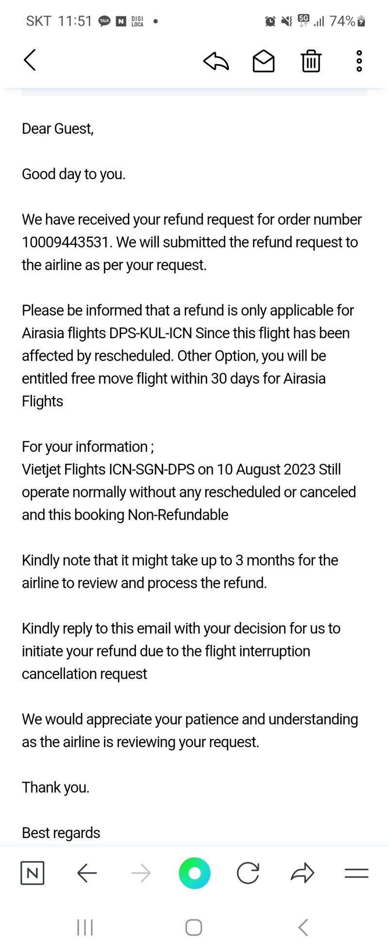 에어아시아 환불 비엣젯 Vietjet 1달 만에 환불받은 후기 카드사 분쟁접수 승소 네이버 블로그