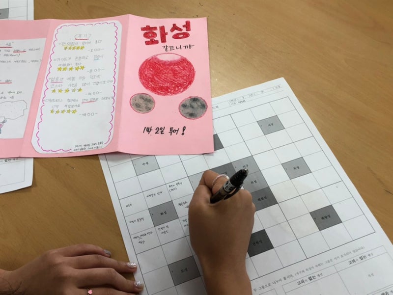 23 과학과 도서관 협력수업56차시 태양계 행성 여행 가이드북리플릿 갤러리 워크 발표 만다라트 작성 네이버 블로그