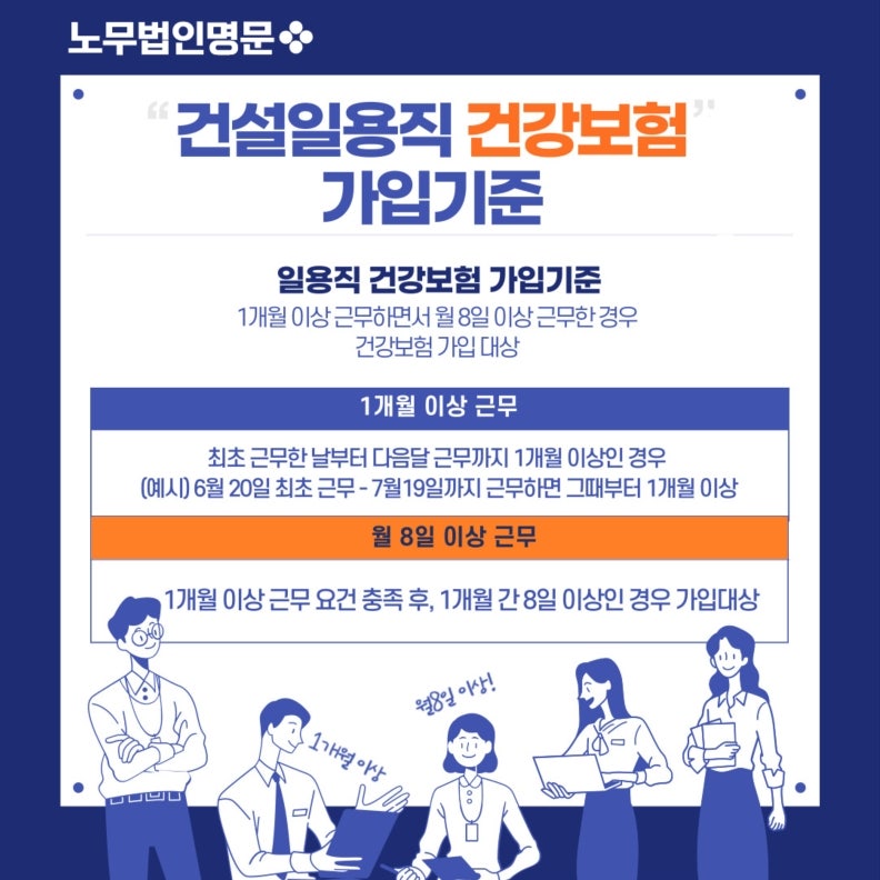 건설일용직 4대보험고용보험 건강보험 국민연금 가입기준 이 것 하나만 보시면 됩니다 네이버 블로그