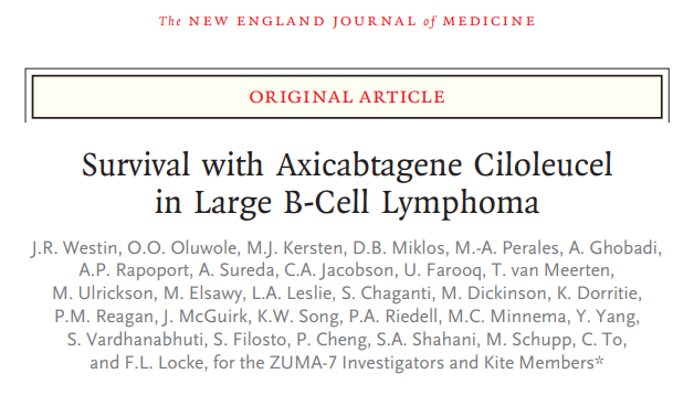 Axicabtagene ciloleucel (axi-cel) [액시캅타진 실로류셀], early relapsed 또는 ...
