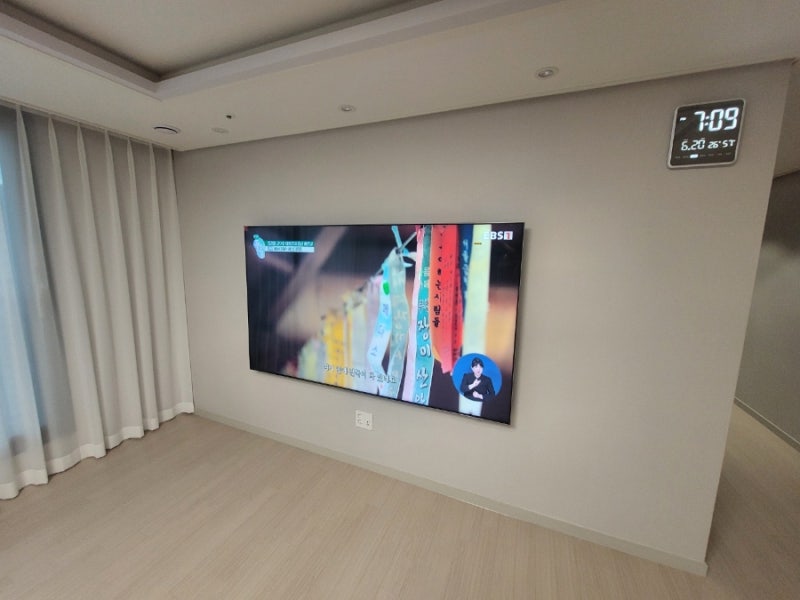 의정부 고산수자인 6586인치 가벽설치 65인치 아트월 사운드바무타공 55인치아트월 사운드바무타공 설치사례 네이버 블로그