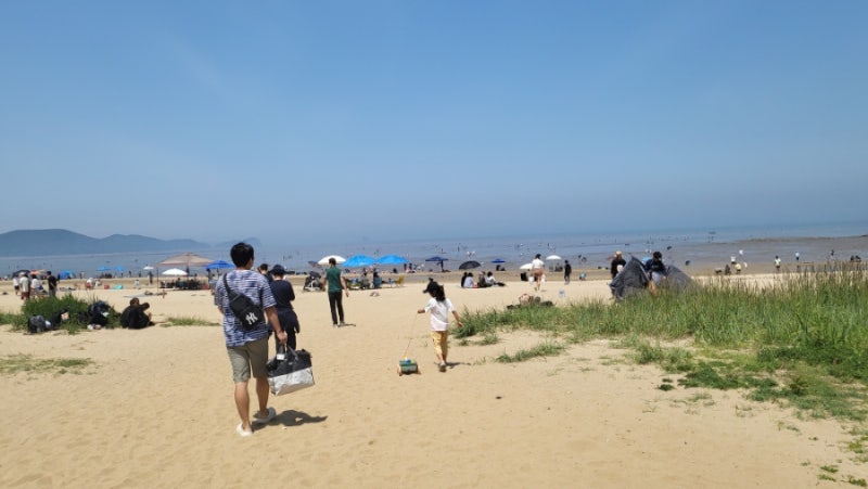 대부도 당일치기여행으로 좋은 안산 방아머리해수욕장 해변 갯벌체험 조개캐기 물때주차 네이버 블로그