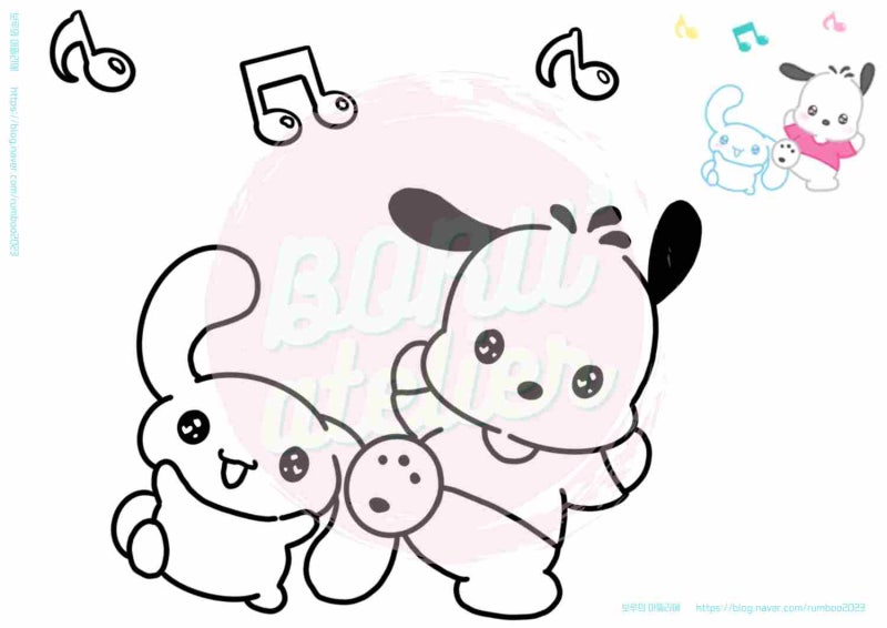 색칠공부 산리오 카카오톡 이모티콘 18종 그림 색칠하기 고화질 색칠 놀이 도안 무료 다운로드 네이버 블로그