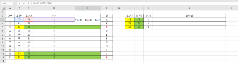 엑셀 Vlookup으로 다중 조건 And 중복되는 값 찾는 방법 네이버 블로그