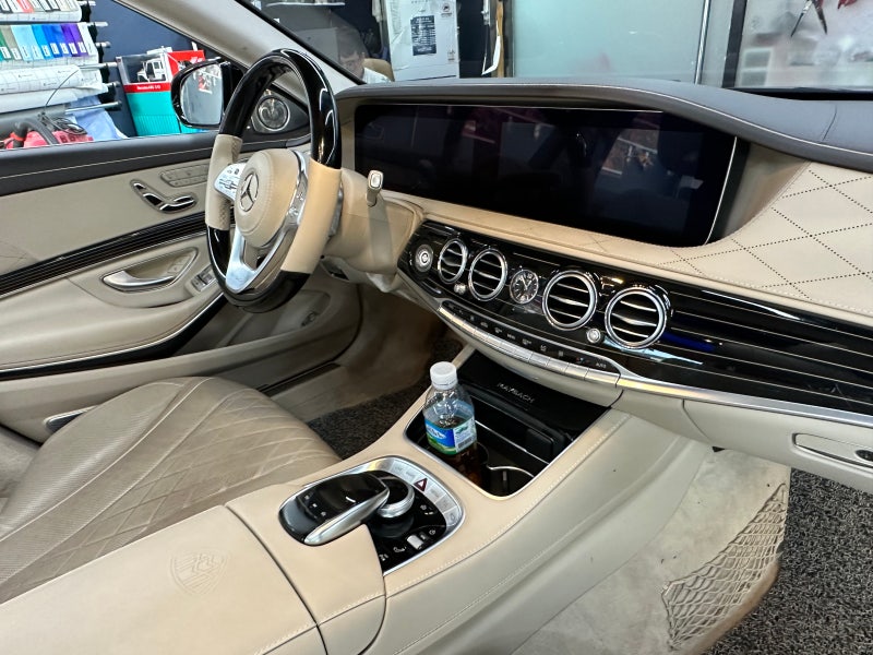 벤츠 W222 S650 마이바흐 실내커스텀 가죽 핸들 시트 염색 복원 : 네이버 블로그