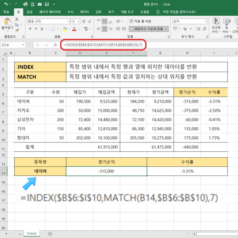 엑셀 Index Match 함수 사용 방법 어렵지 않아요 네이버 블로그
