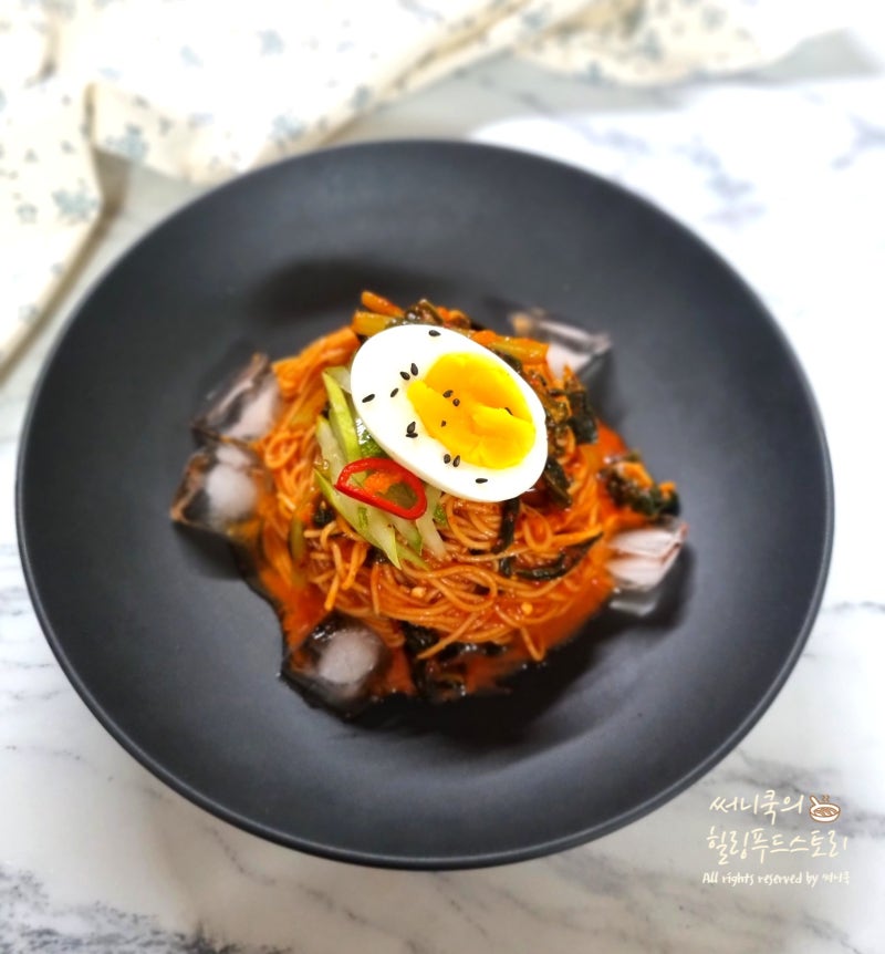 열무비빔국수 냉면육수활용 동치미육수 비빔양념 여름별미국수 한그릇요리 네이버 블로그