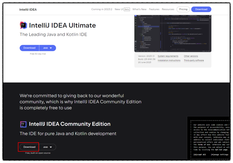 JAVA 인텔리제이 IntelliJ IDEA Community 설치 방법 : 네이버 블로그