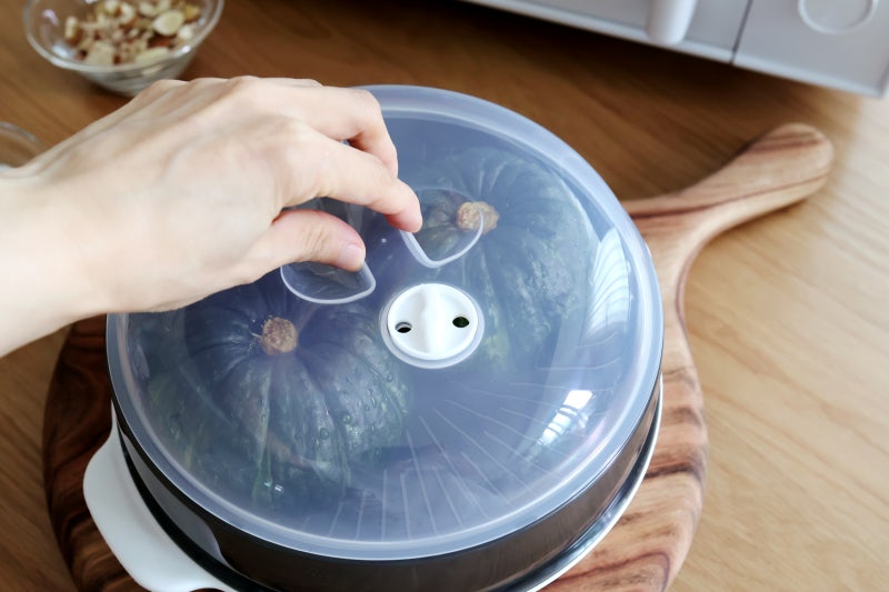 단호박 전자레인지 찌는법 풀무원 플랫전자레인지 찜기 요리 네이버 블로그