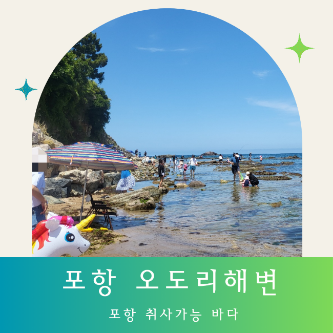 포항 아이랑 바다 오도리간이해수욕장 취사가능 스노쿨링 게잡기 대구근교 평상대여 바다 네이버 블로그