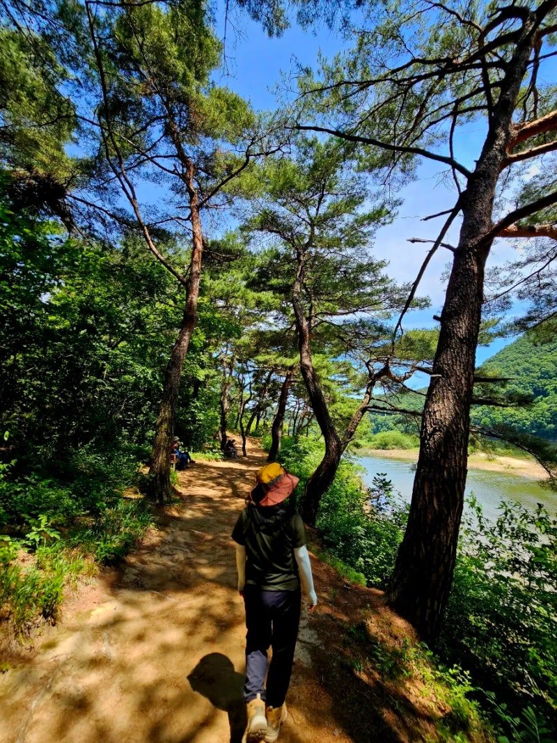 괴산 산막이옛길 연하협구름다리에서 시작하여 차돌바위선착장에서 유람선타고 원점회귀42km 1시간20분 소요 네이버 블로그