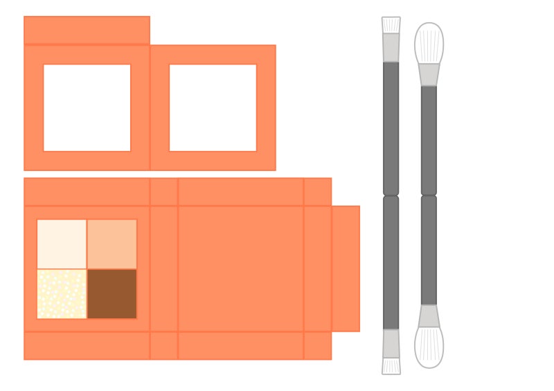 [무료도안] 웜톤 & 쿨톤 화장품 만들기 / 4구 아이섀도우 / 블러셔 / 브러시 : 네이버 블로그