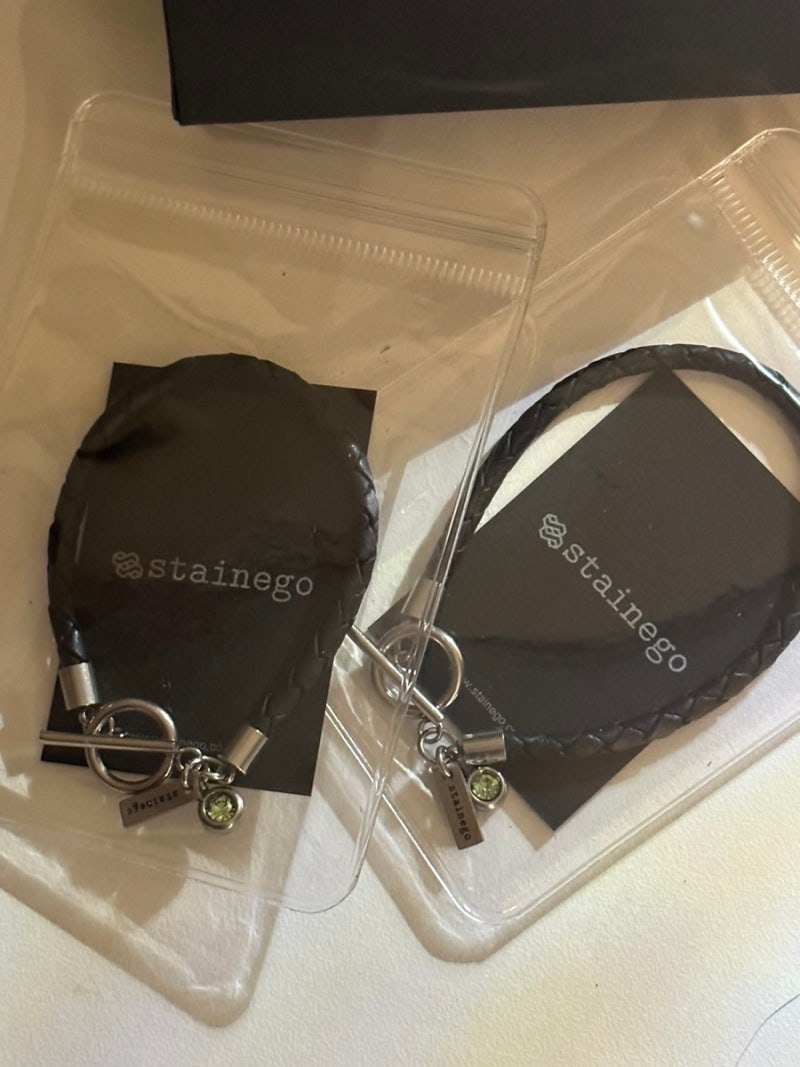 커플팔찌추천 스테인에고 이니셜 탄생석가죽팔찌후기생일선물추천 사이즈 제작o 네이버 블로그