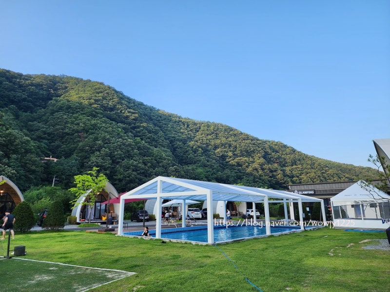 서울 근교 경기도 양평 글램핑 캠핑장 수영장 계곡 있는 디파트글램핑 애견동반 글램핑장 네이버 블로그