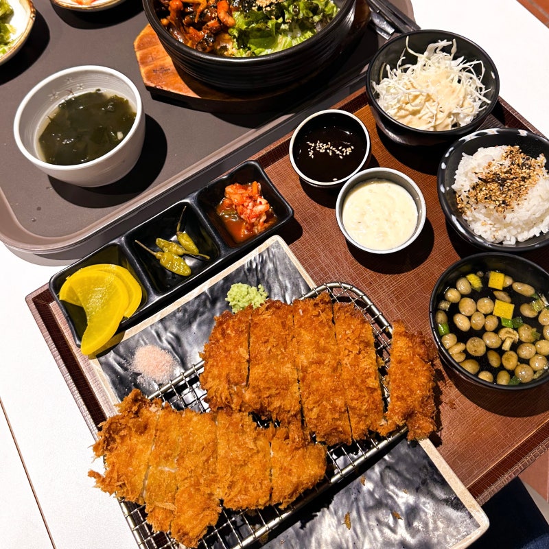 장지역 가든파이브 식당가 푸드코트 애월카츠 돈까스와 돌솥비빔밥 네이버 블로그