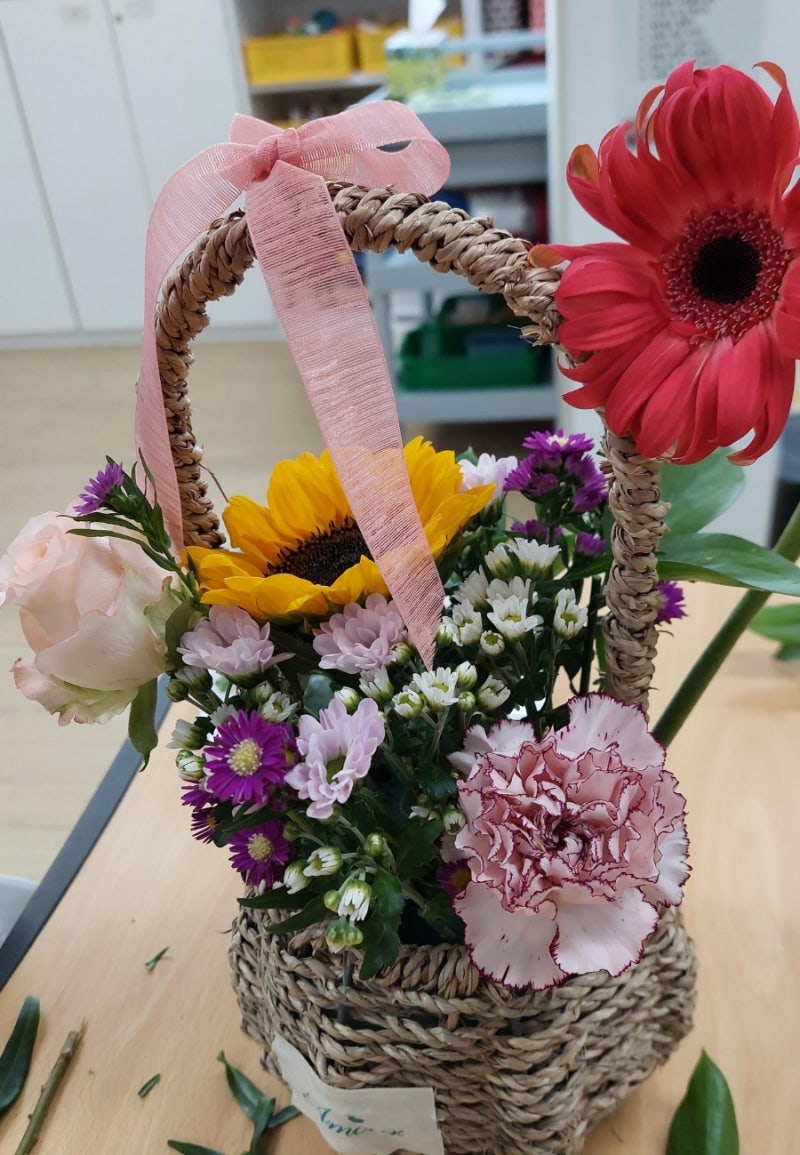 아산 신리초등학교 도움반 그림책 원예체험. 찾아가는 원예 체험. 꽃바구니체험. 오감자극 원예체험 놀이 : 네이버 블로그