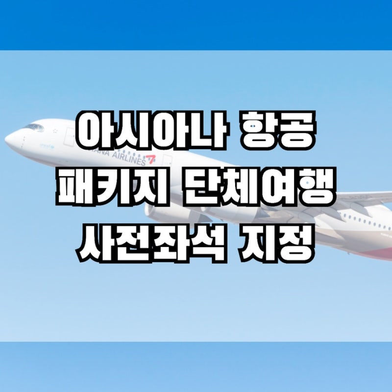아시아나 항공 사전좌석지정 여행사 패키지 예매로 여러명일 때 꿀팁 네이버 블로그
