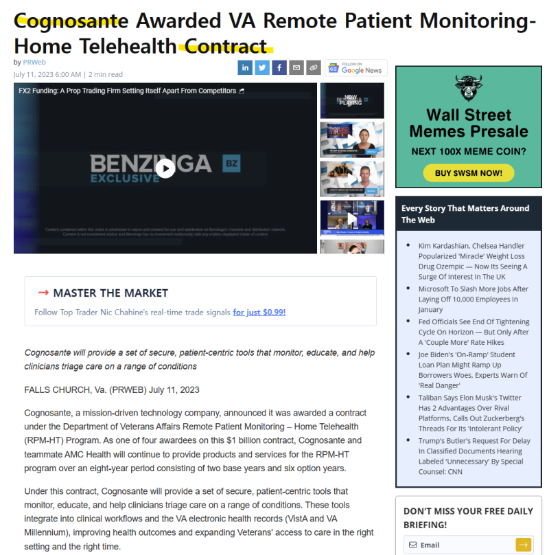 [투자일기]인성정보 미국협력사 cognosante 소식- 별거없는듯?? : 네이버 블로그
