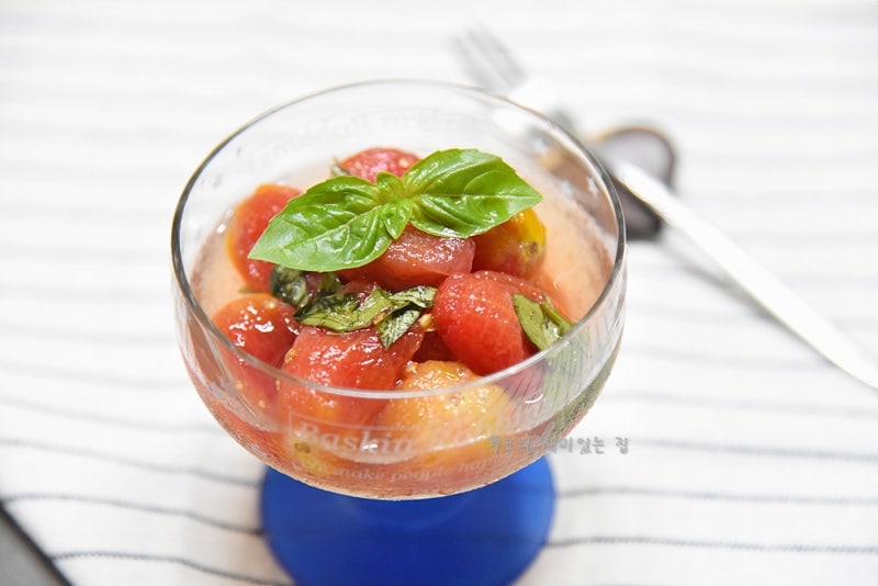 수제 바질토마토청 방울토마토 바질에이드 탄산수 에이드 홈카페메뉴 네이버 블로그