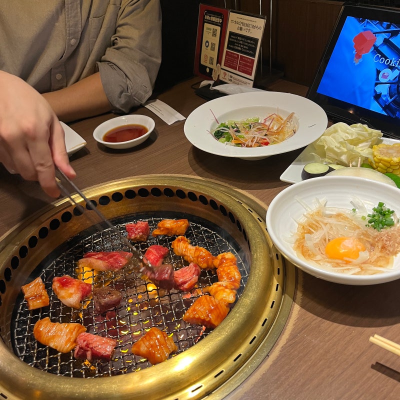 후쿠오카 야키니쿠 맛집 원갈비 프리미엄 나카스점 무한리필 예약 방법 및 후기 식사 후 나카스강 산책까지~ 네이버 블로그