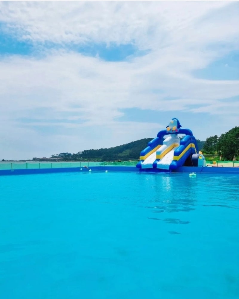 울산 진하해수욕장과 물놀이장 개장_주차장 위치 (구명조끼,튜브,파라솔등) 전부 무료_명선도 야경 : 네이버 블로그