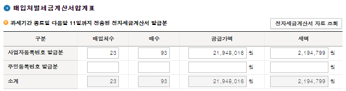 세무 매입처별 세금계산서 합계표 작성 및 제출방법 네이버 블로그