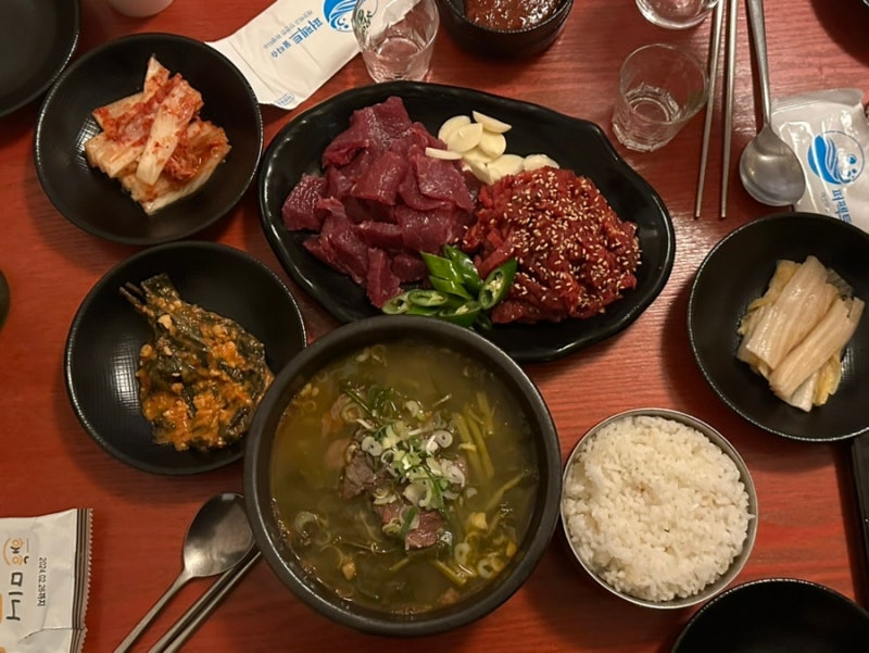 상봉 찐맛집 함평국밥 육사시미 육회비빔밥 메뉴 후기 네이버 블로그