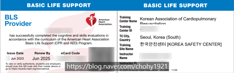 Bls Provider 심폐소생술 Cpr 자격증 취득 과정 신청 방법과 취득 후기 네이버 블로그