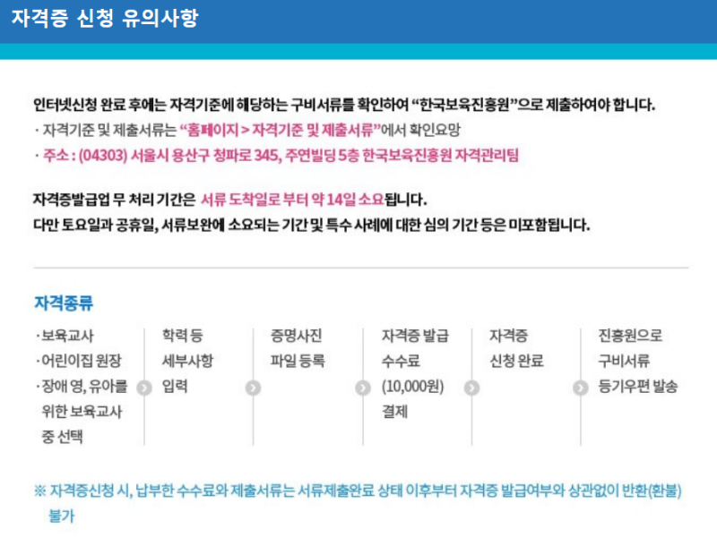 보육교사 1급 자격증 신청 방법 및 후기 필요서류 자격증 배송 기간 네이버 블로그