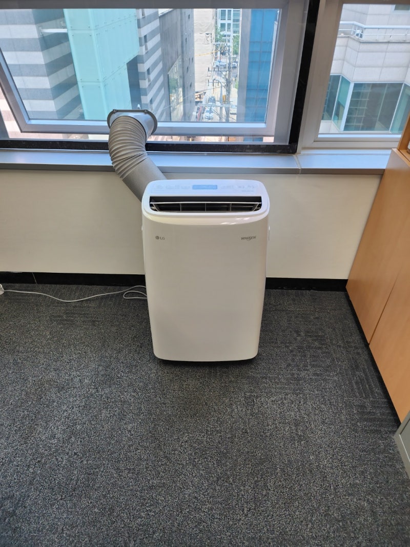 Lg 이동식에어컨 사무실 여닫이 창문 벨크로 시공 네이버 블로그