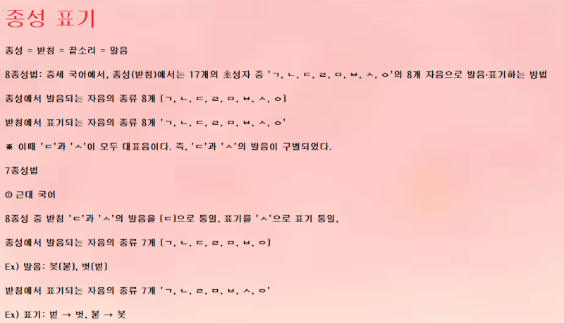 중세국어 기본 개념 - 종성 표기 / 초성 중성 제자 원리 / 성조 표기법 / 문자 운용법 / 어휘 및 음의 의미 변화 / 종성 ...