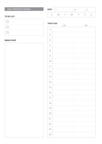타임 박스 플래너(time box planner) PDF 직접 출력하기 : 네이버 블로그